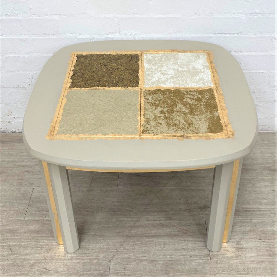 Charity Upcycled Art Deco Coffee Table Painted, Decoupage & Gilded ...