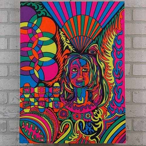 1970s Freedom Vintage Blacklight Poster Psychedelic Pin-up - Etsy