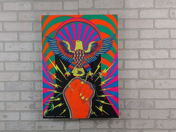 1970s Freedom Vintage Blacklight Poster Psychedelic Pin-up | Etsy