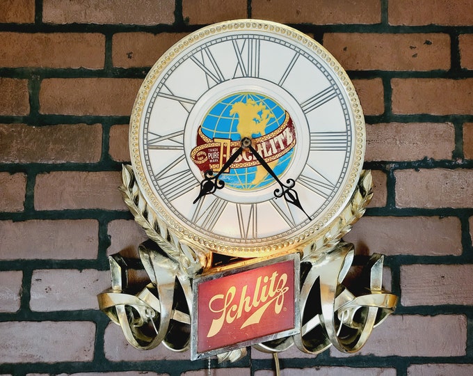 Vintage Schlitz Beer Lighted Clock - Etsy