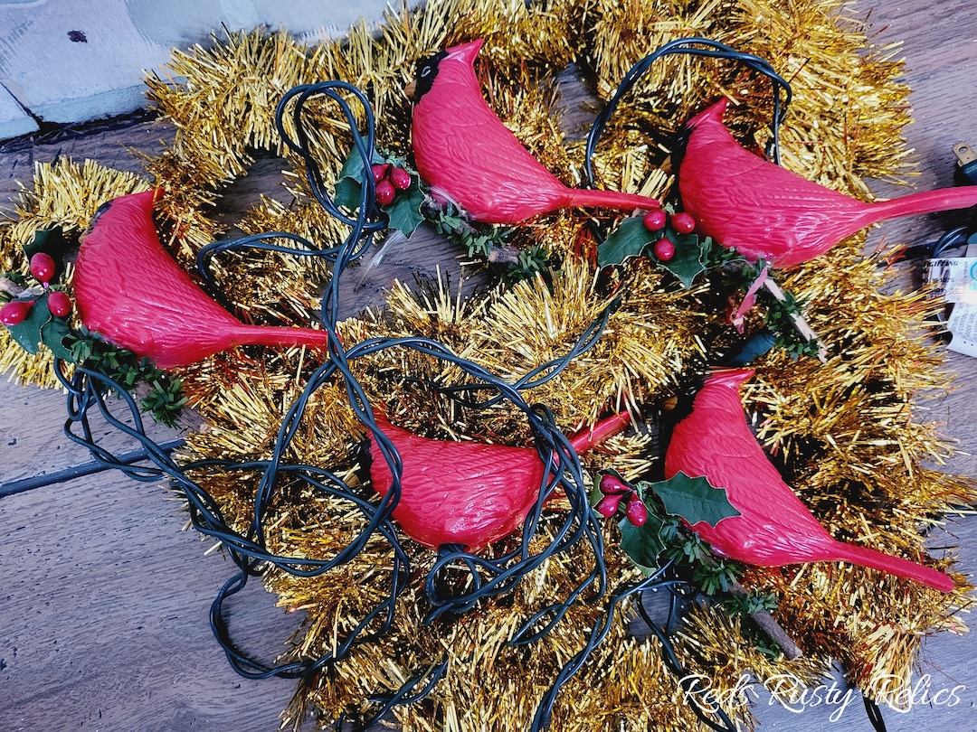 Vintage 5 Lighted Cardinals Christmas Lights String - Etsy