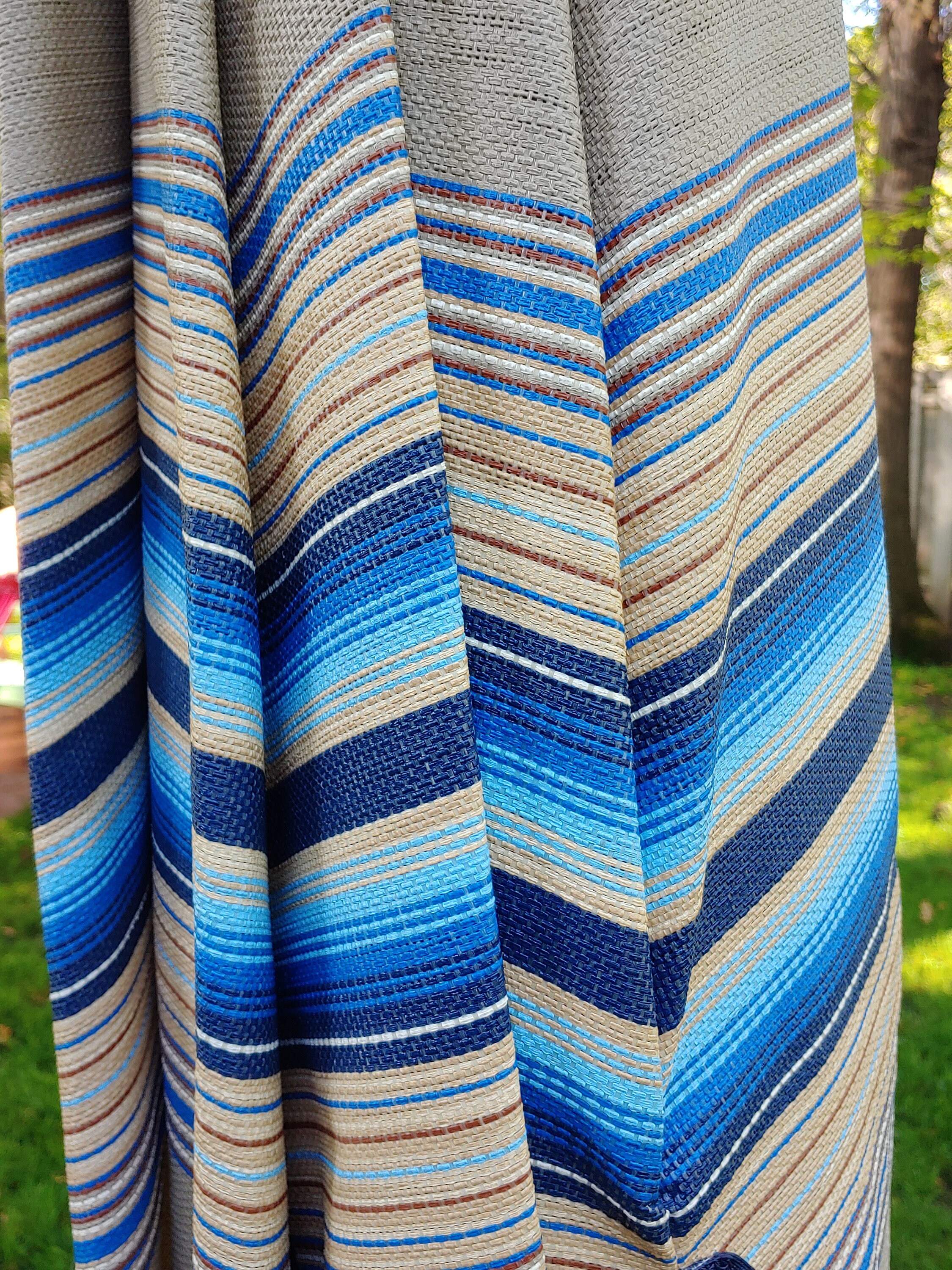 Groovy Sunmaster Blue and Grey Scalloped Patio Umbrella | Etsy