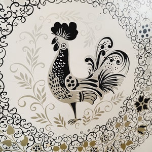 Vintage Round Rooster Chicken BBQ Serving Tray 19.25" - Etsy