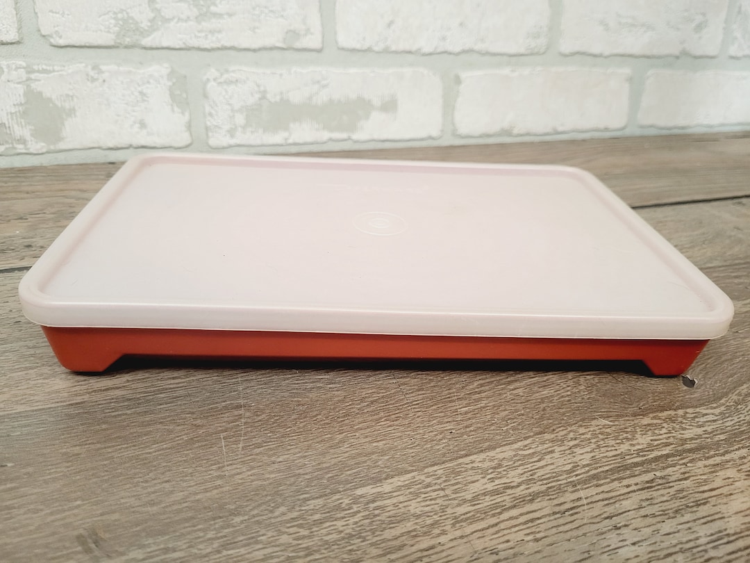 Vintage Tupperware Bacon Deli Meat Marinator Keeper Paprika Color Tray ...