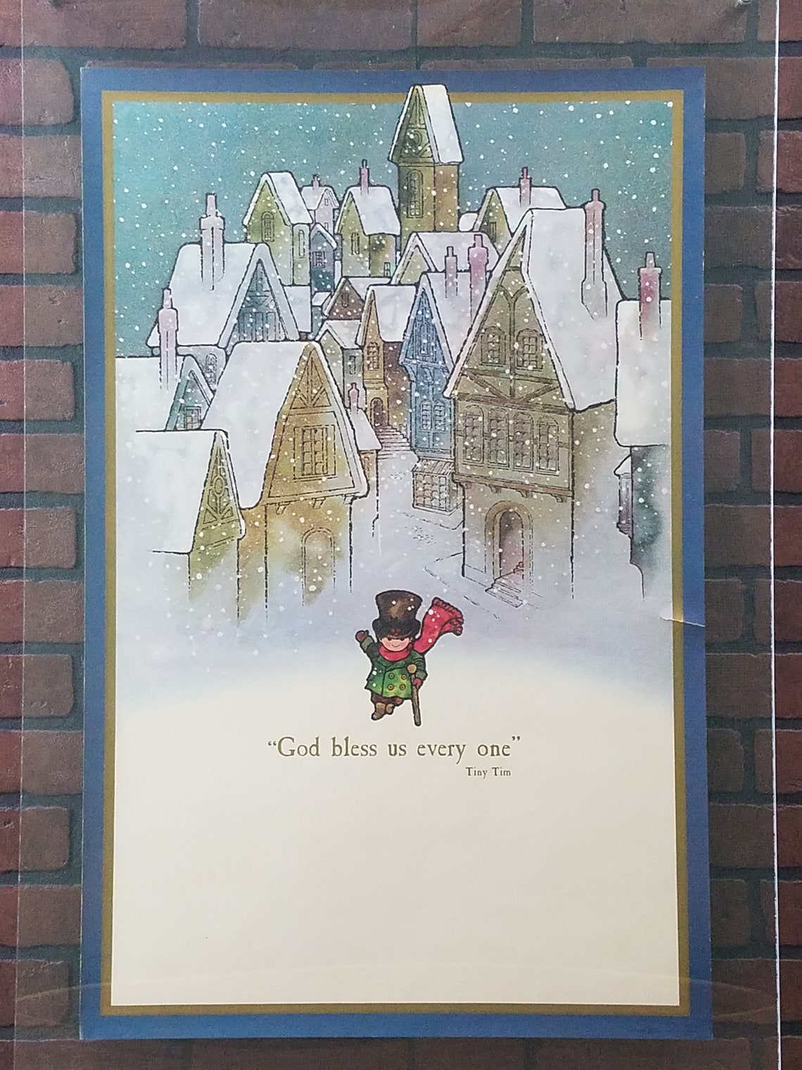 Tiny Tim Christmas Poster 'god Bless Us Everyone' the | Etsy