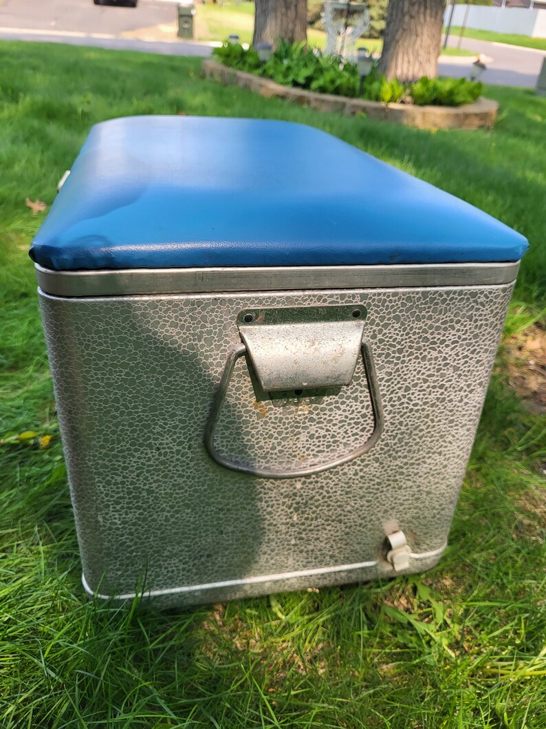 Retro Wards Westernfield Cronstroms Blue and Silver Metal Cooler - Etsy