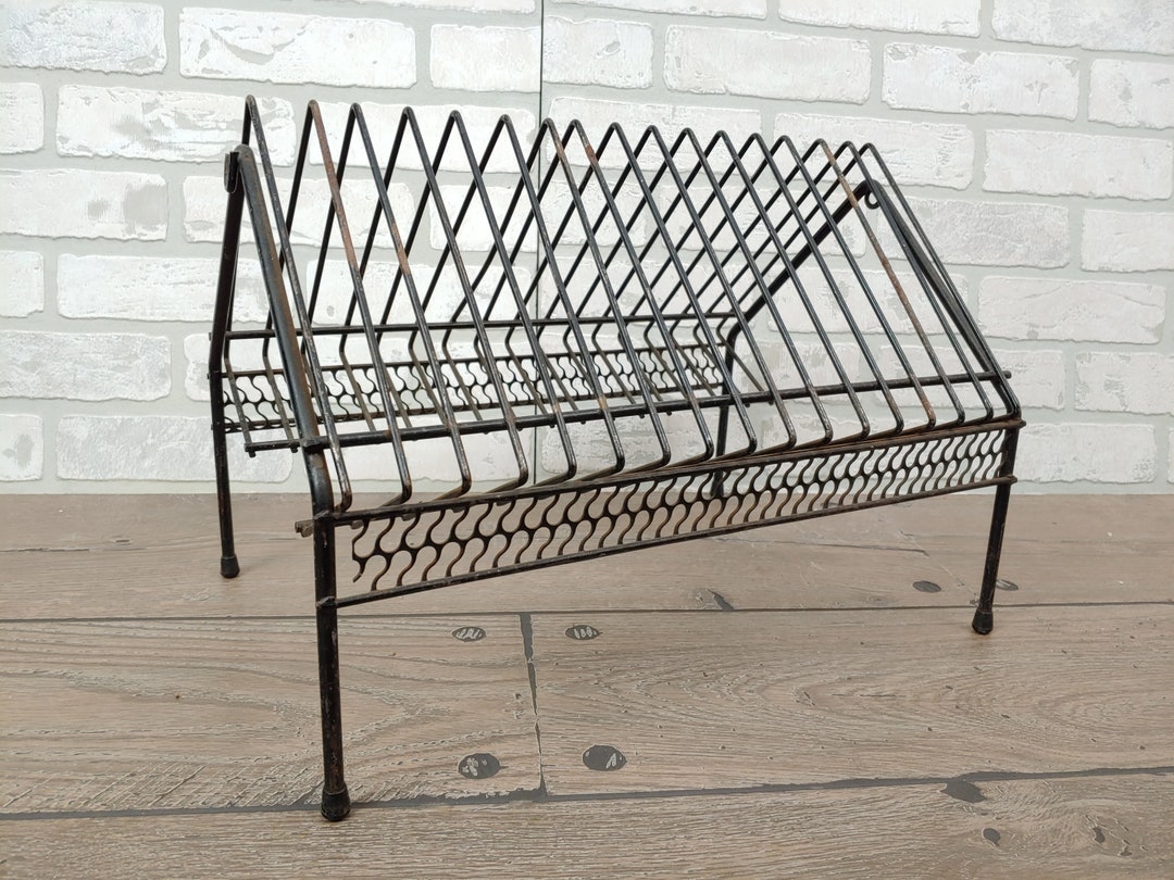 Retro Black Wire Record Rack - Etsy