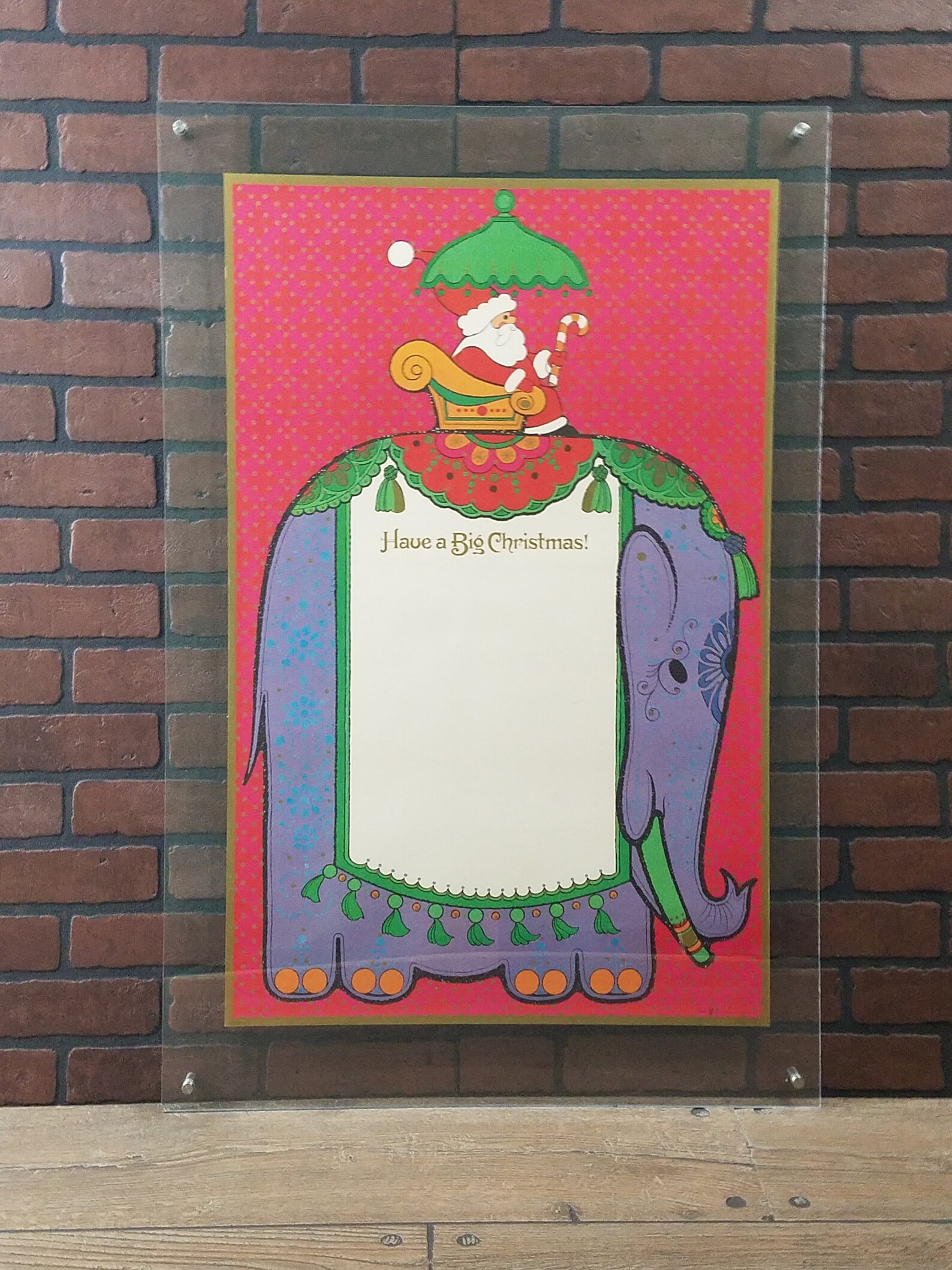 Have a Big Christmas Santa Riding an Elephant the Drawing Board 12-203 ...