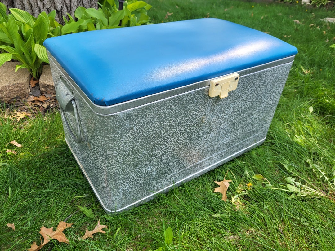 Retro Wards Westernfield Cronstroms Blue and Silver Metal Cooler - Etsy