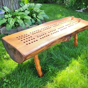Vintage Large Log Table Cribbage Board - Etsy