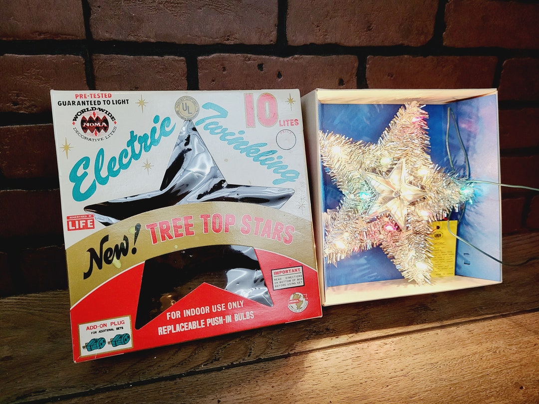 Vintage Noma Electrified Silver Star Tree Topper - Etsy