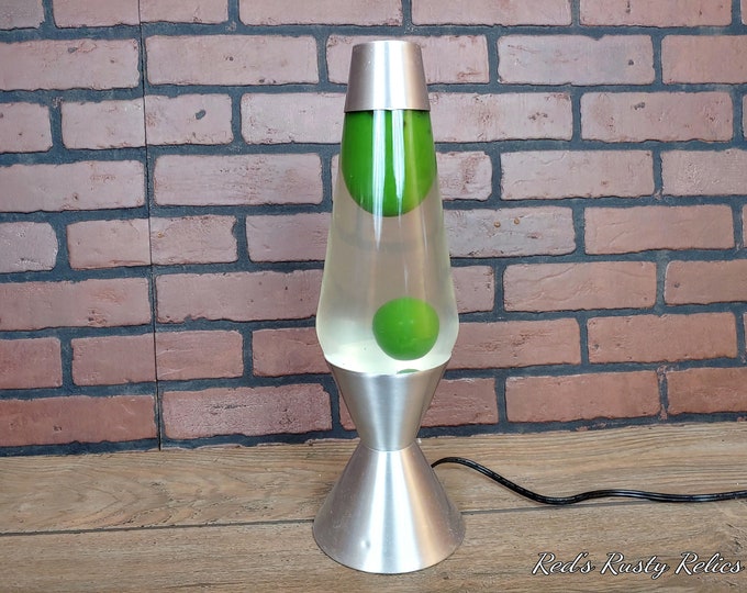 Groovy Mod Silver Lava Lamp With Clear and Green Lava - Etsy
