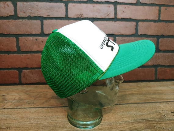 Vintage Green Operation Stop Trucker Snapback Hat Cap… - Gem