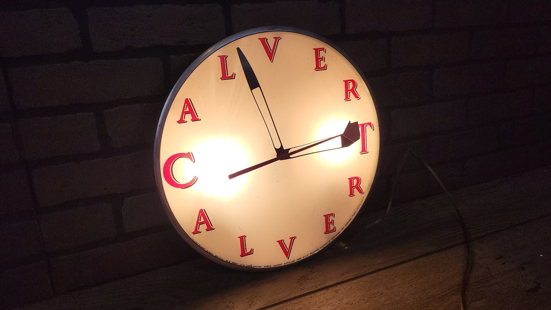 Vintage Calvert Whiskey Lighted Wall Clock - Etsy