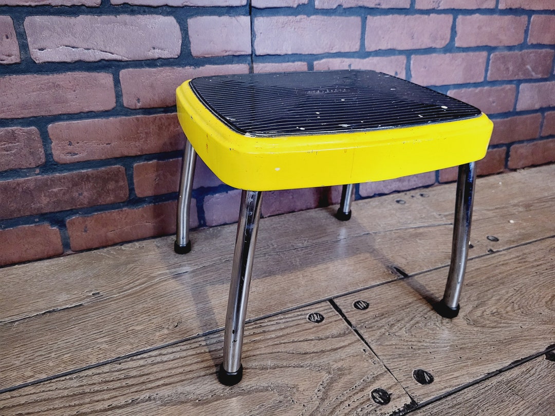 Retro Chrome and Yellow Cosco Step Stool - Etsy