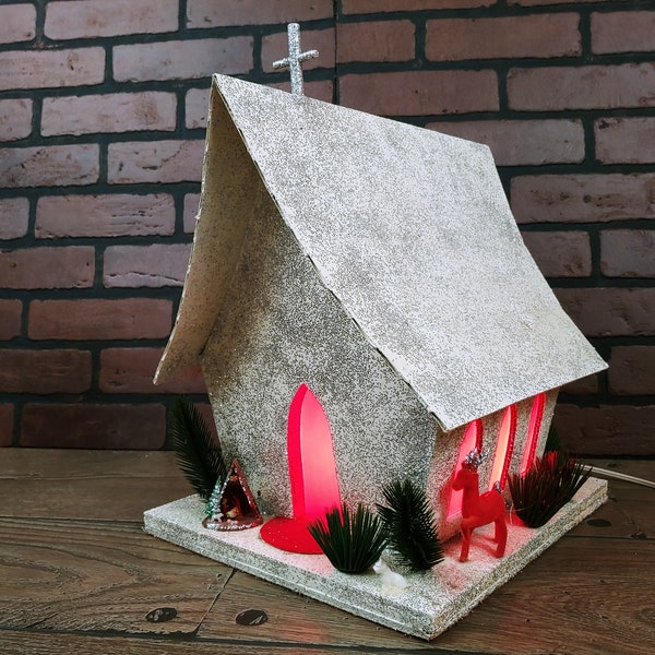 Lighted Ceramic Church - Etsy