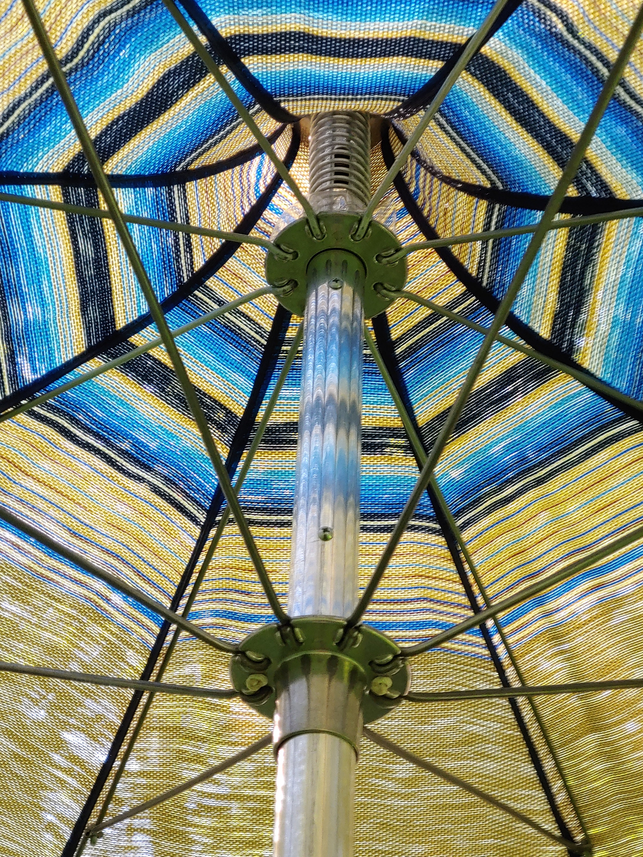 Groovy Sunmaster Blue and Grey Scalloped Patio Umbrella | Etsy