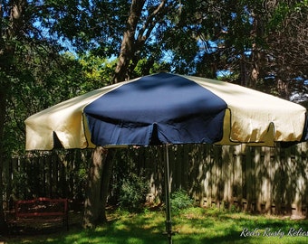 Groovy Sunmaster Blue and Grey Scalloped Patio Umbrella - Etsy