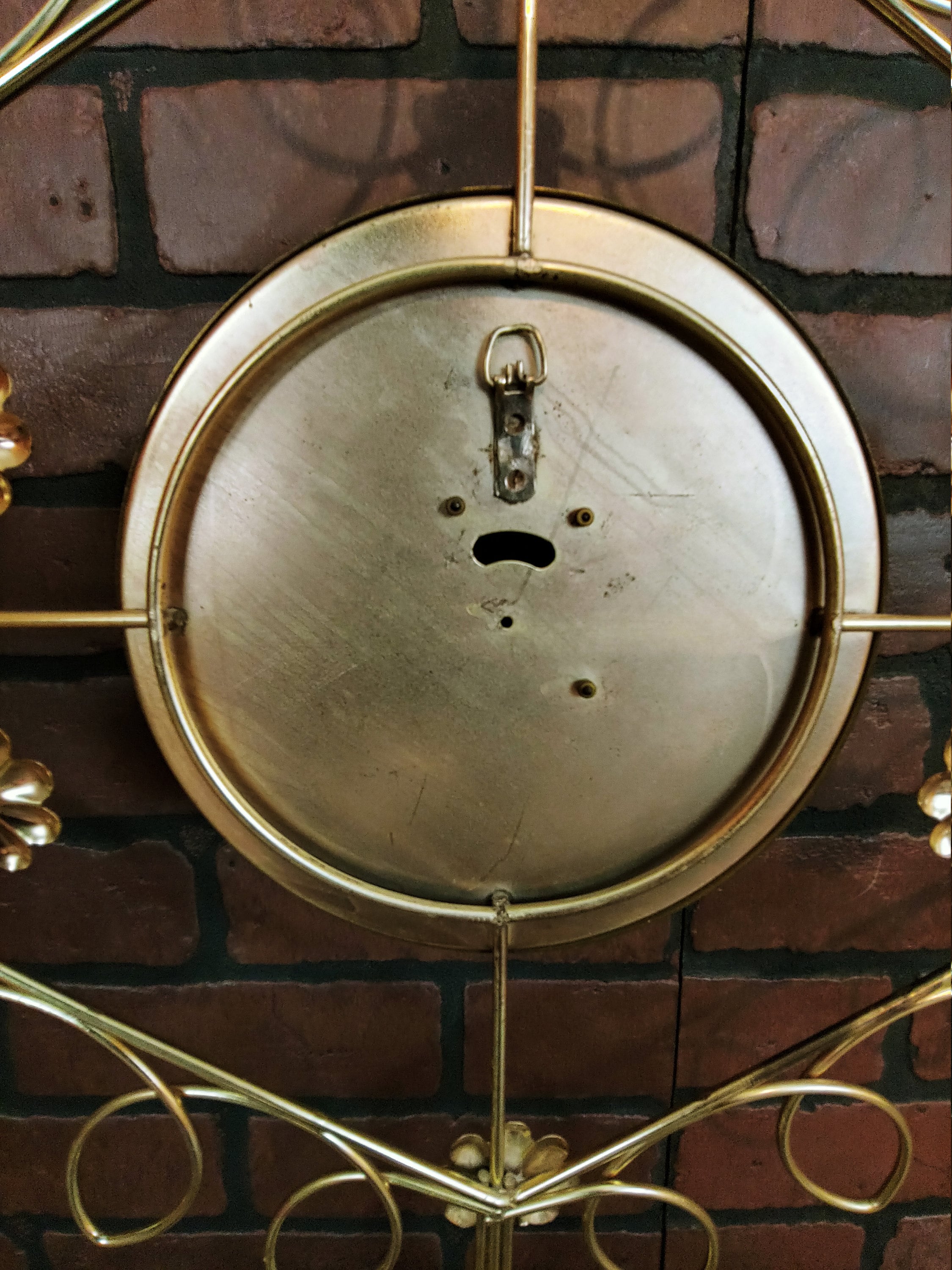 Vintage Mid Century Brass Scroll Floral Wall Clock | Etsy