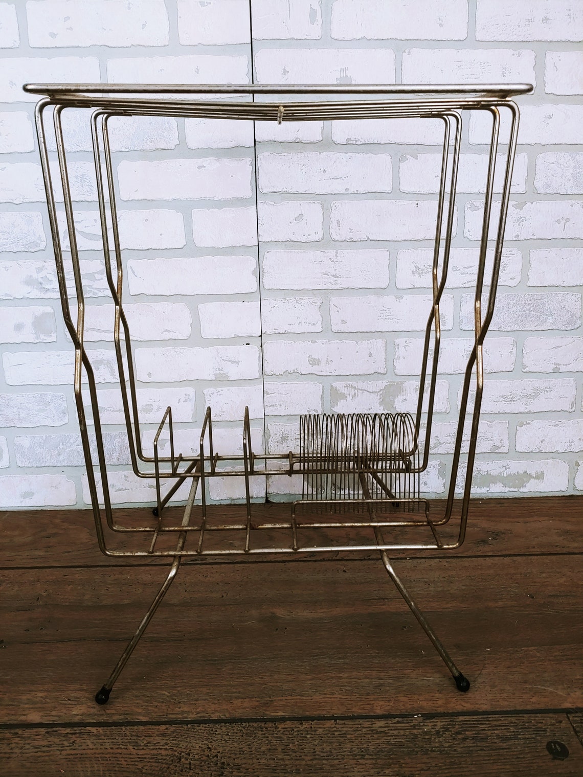 Mid Century Wire Record Rack Record Player Holder | Etsy