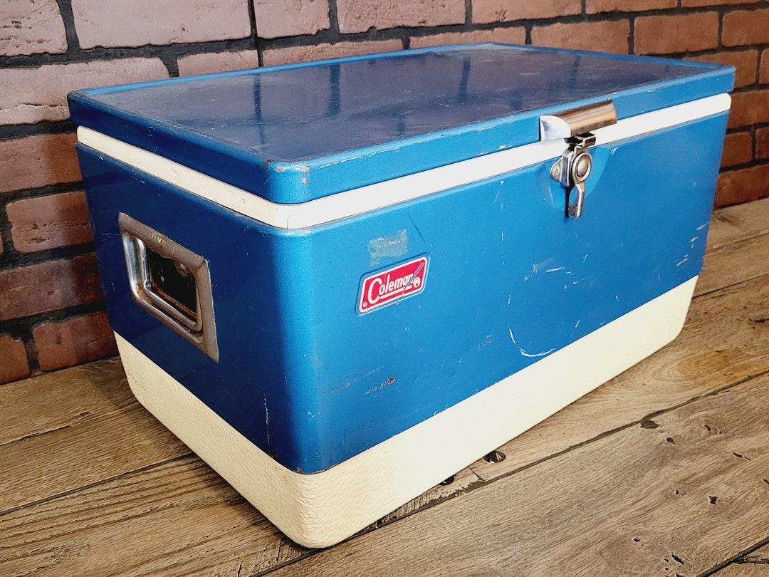 Retro Blue Metal Coleman Cooler - Etsy