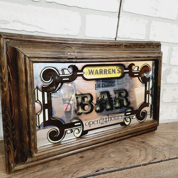Personalized Mirror Bar Sign - Etsy