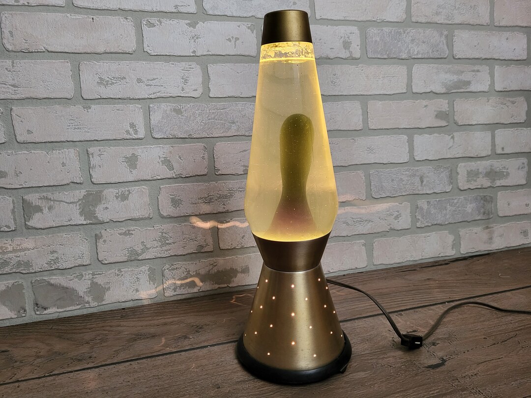 Groovy Mod Starlight Gold Lava Lamp With Light Green and Clear Lava - Etsy