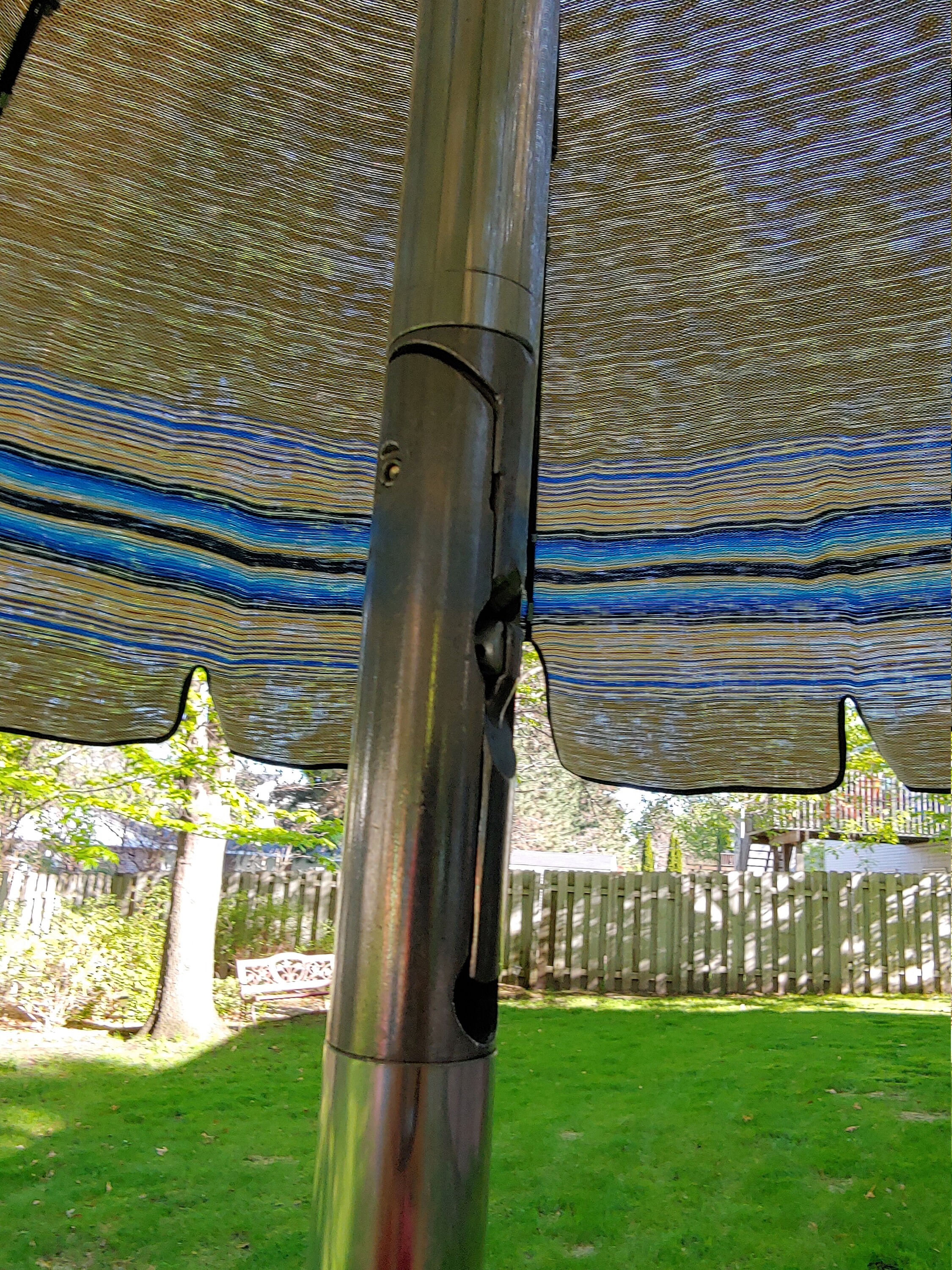 Groovy Sunmaster Blue and Grey Scalloped Patio Umbrella | Etsy