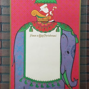 Have a Big Christmas Santa Riding an Elephant the Drawing Board 12-203 ...