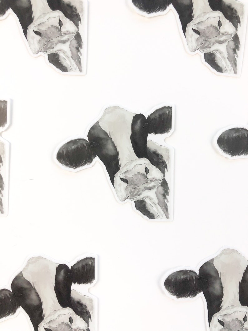 Cow Sticker for Water Bottles Cow Tumbler Decal Watercolor | Etsy