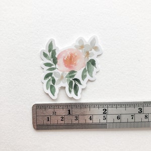 Watercolor Flower Vinyl Sticker, Pink Floral Stickers, Laptop Decal ...