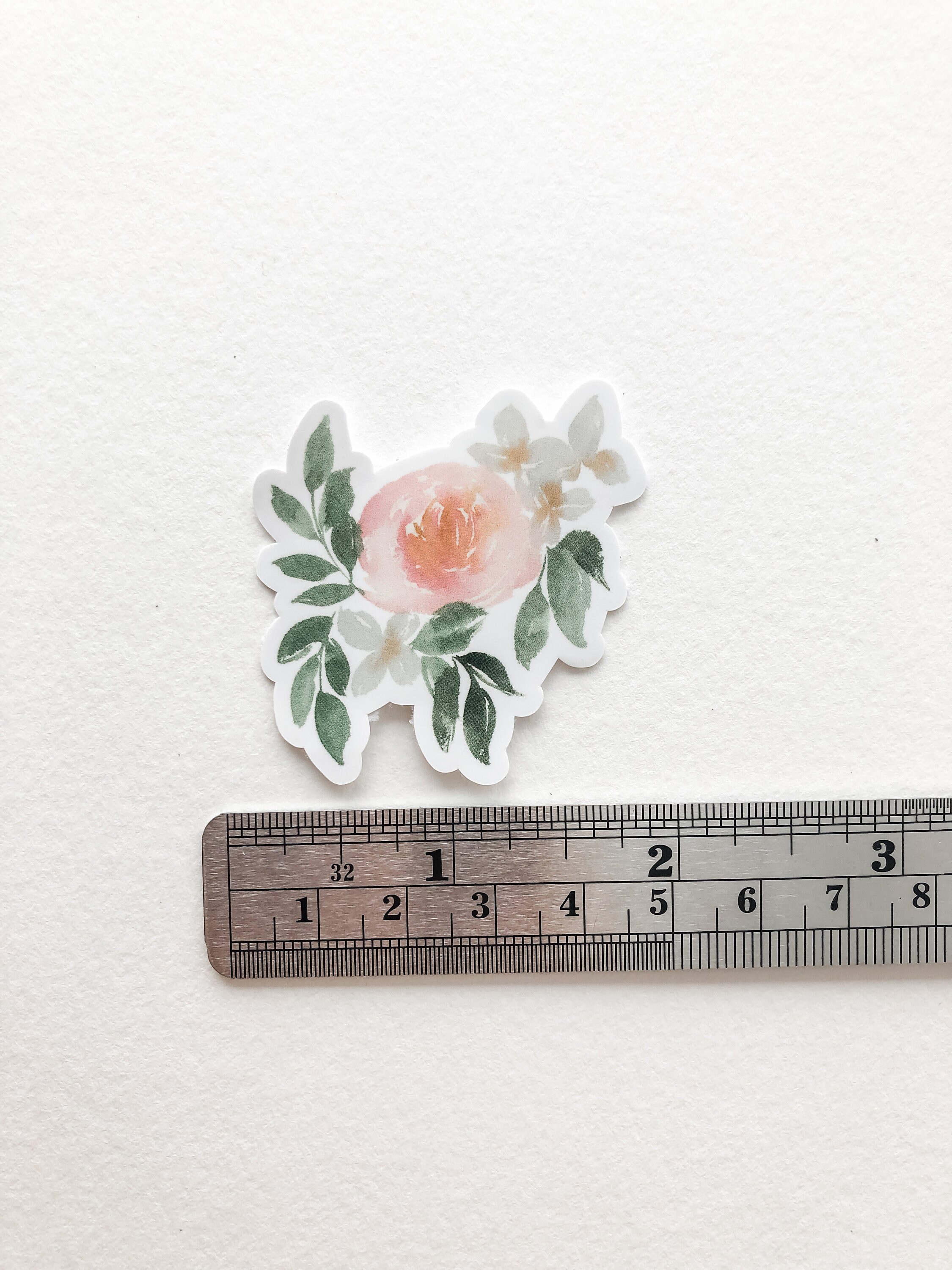 Watercolor Flower Vinyl Sticker Pink Floral Stickers Laptop | Etsy