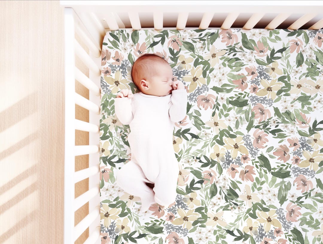 Wildflower Nursery Bedding, Boho Floral Crib Sheet, Wild Flower Crib ...