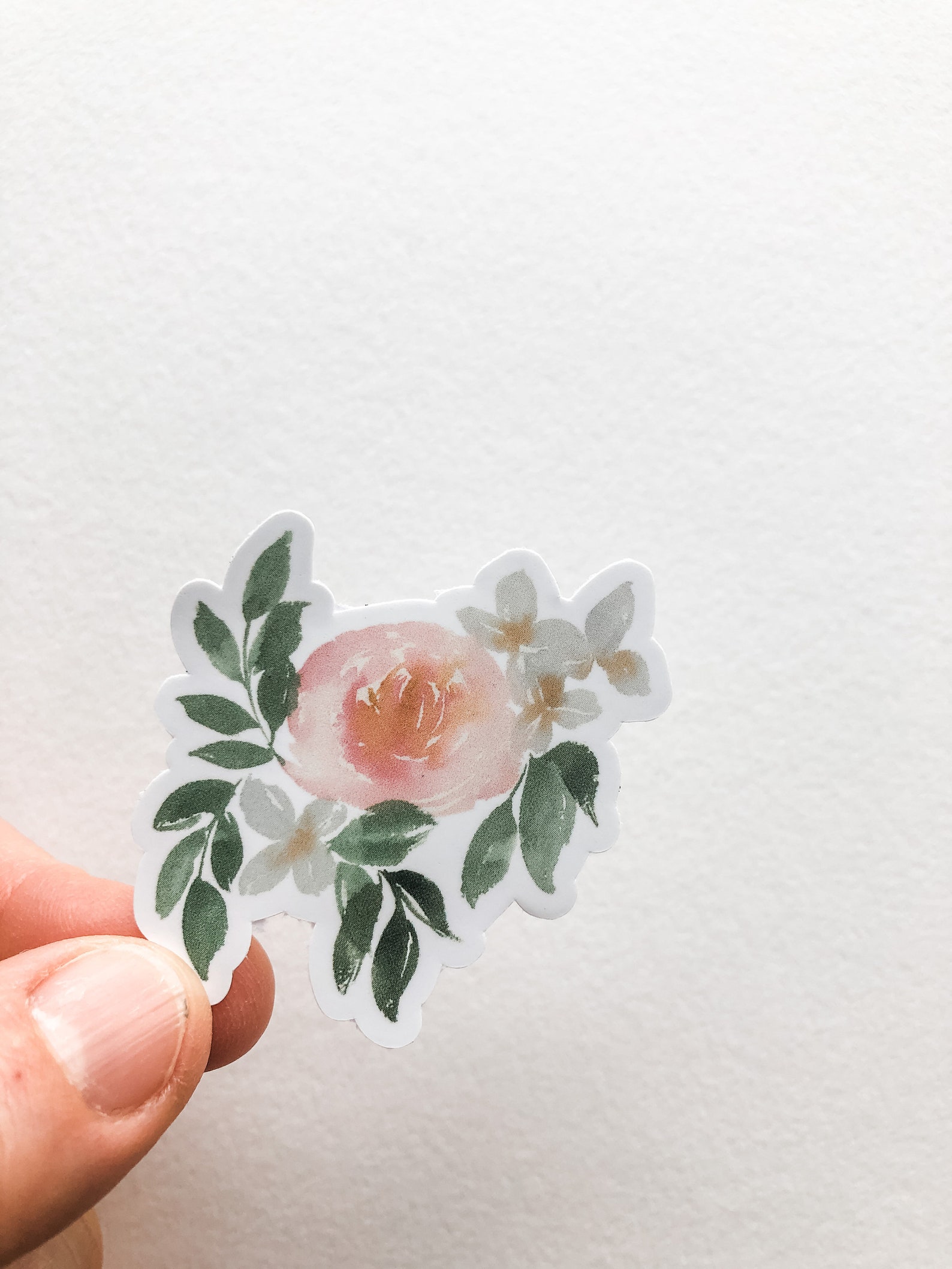 Watercolor Flower Vinyl Sticker Pink Floral Stickers Laptop - Etsy