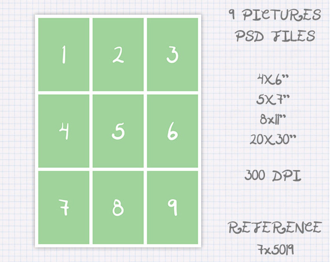 Storyboard Photo collage template 6x4 4x6 7x5 5x7 11x8 8x11 | Etsy