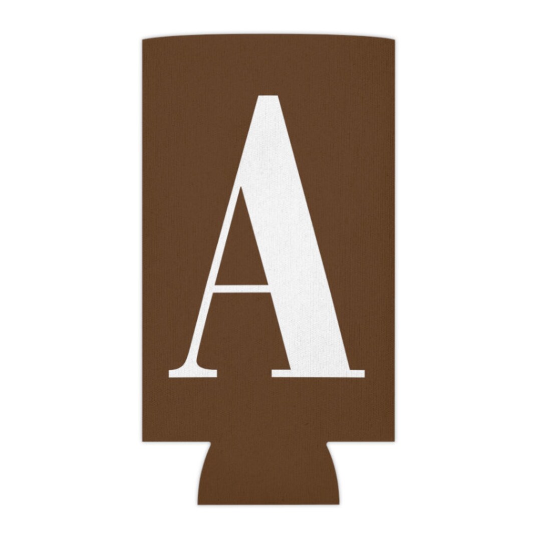 Custom Dark Brown Simple Letter , CUSTOM Name Can Cooler, Chocolate ...