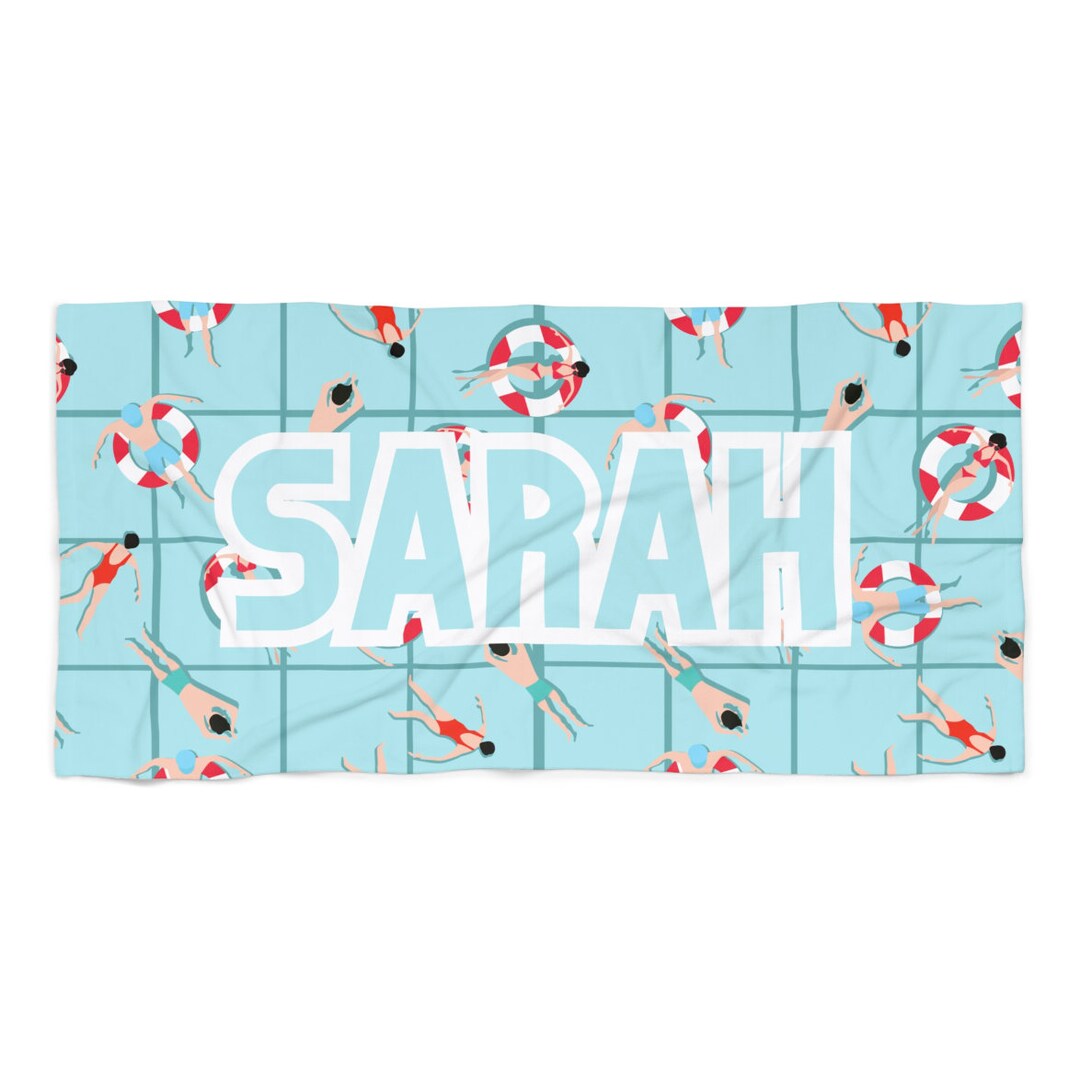 CUSTOM Name, Lifeguard Pool Party Bachelorette Beach Towel, Floaties ...