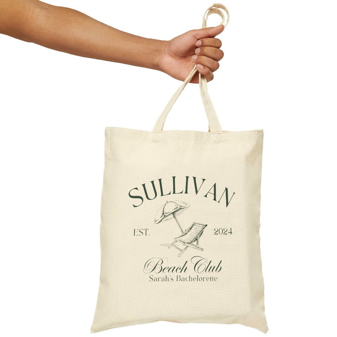 Custom and Personalized Beach Club Bachelorette Party Tote Bag, Simple ...