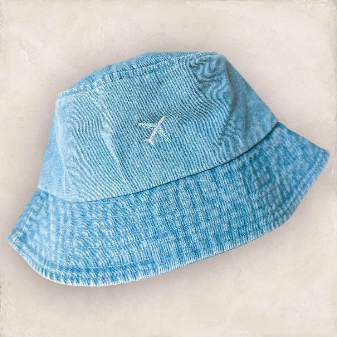 Airplane Embroidered Denim Bucket Hat, Bachelorette Party Favors, Hats ...