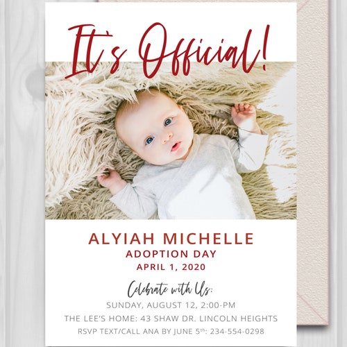 Chosen Adoption Announcement Adoption Party Invitations | Etsy