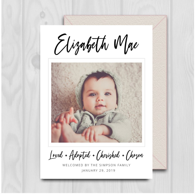 Adoption Announcement, Adoption Party Invitation, Adoption Photo Card ...