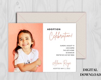 Officially Ours Editable Adoption Invite Template, Printable Editable ...