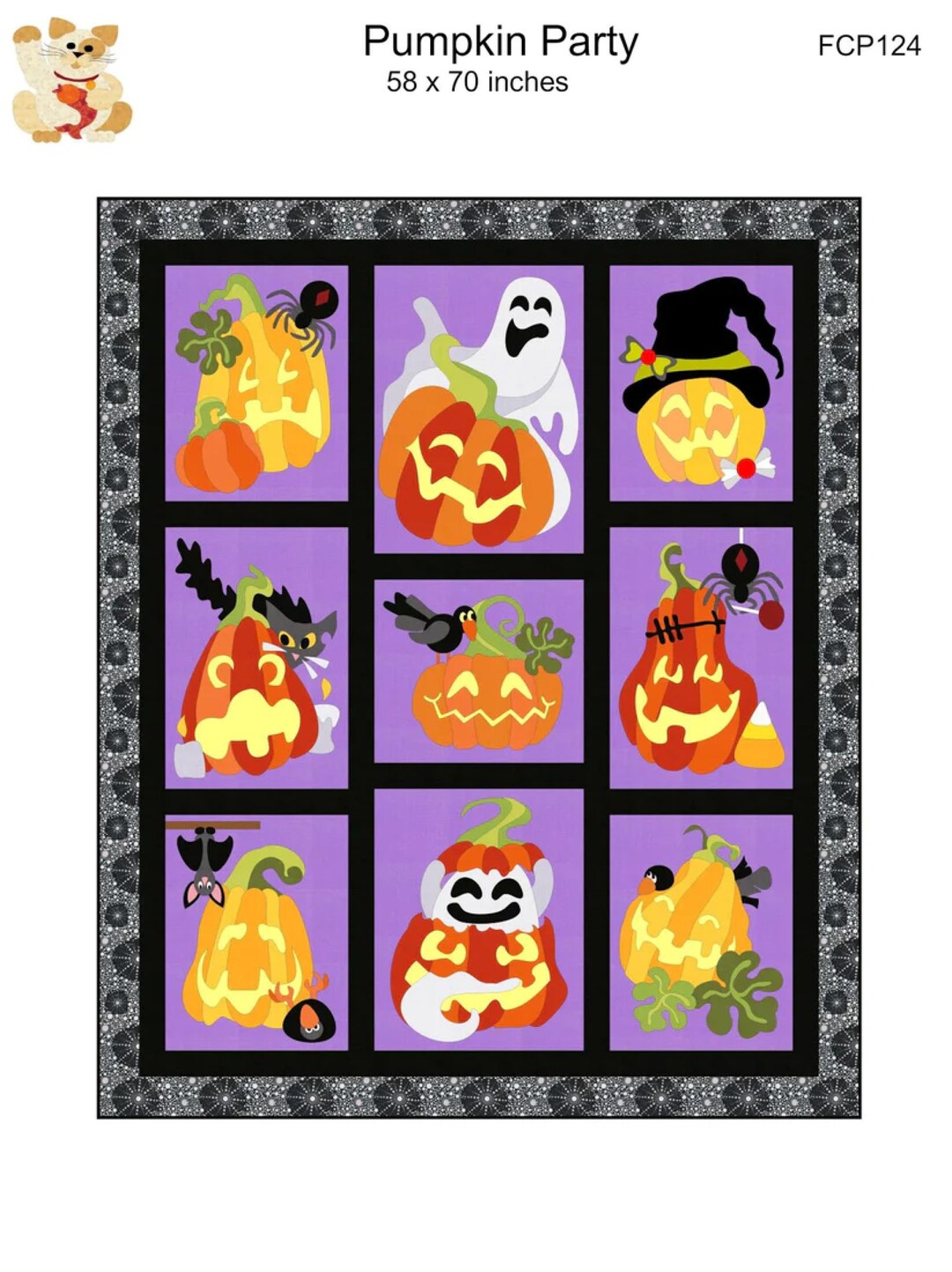 Pumpkin Party *9-month Block of the Month Applique Quilt Pattern ...