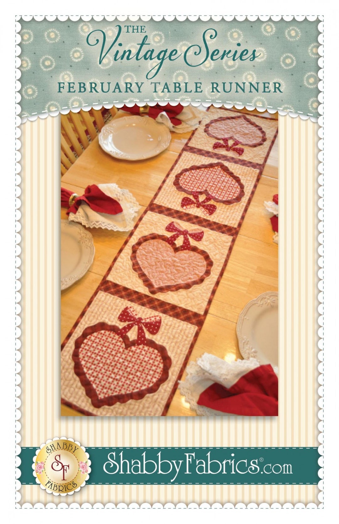 The Vintage Series: February Table Runner *applique Sewing Pattern* by ...