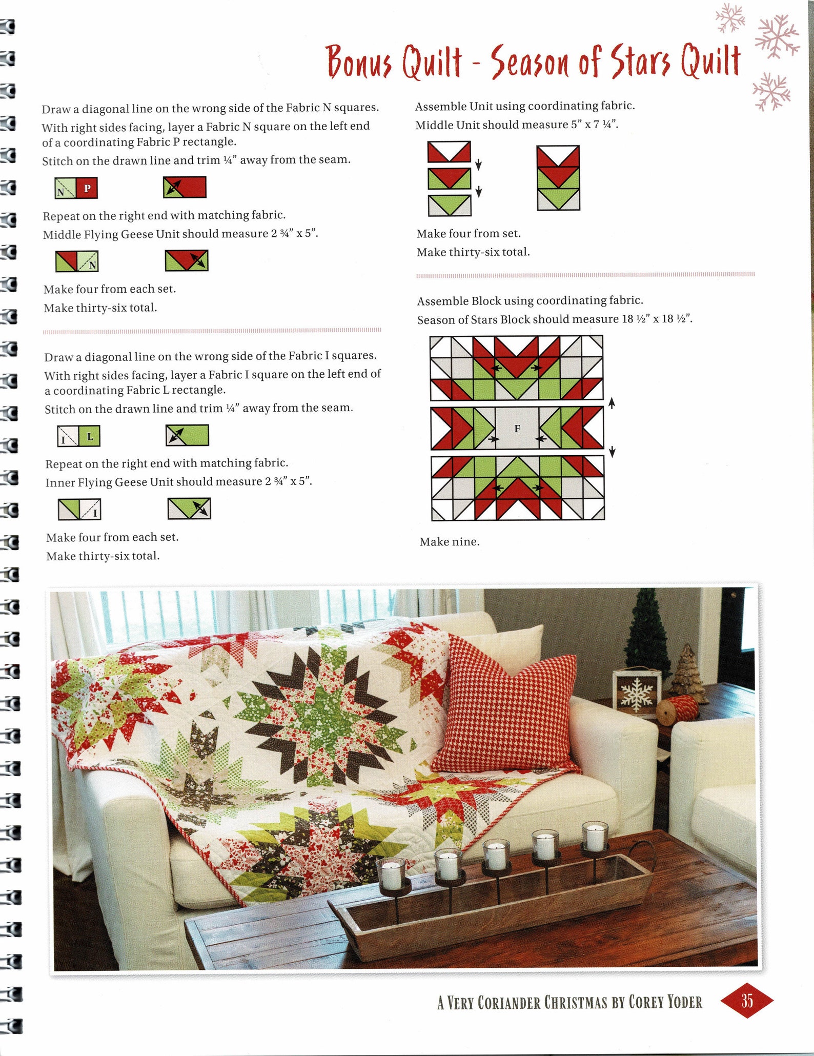 A Very Coriander Christmas spiral-bound Quilt Pattern Book - Etsy