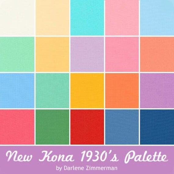 Dyeing & Batik Craft Supplies & Tools Kona Solid 1930's Palette 2-12in ...