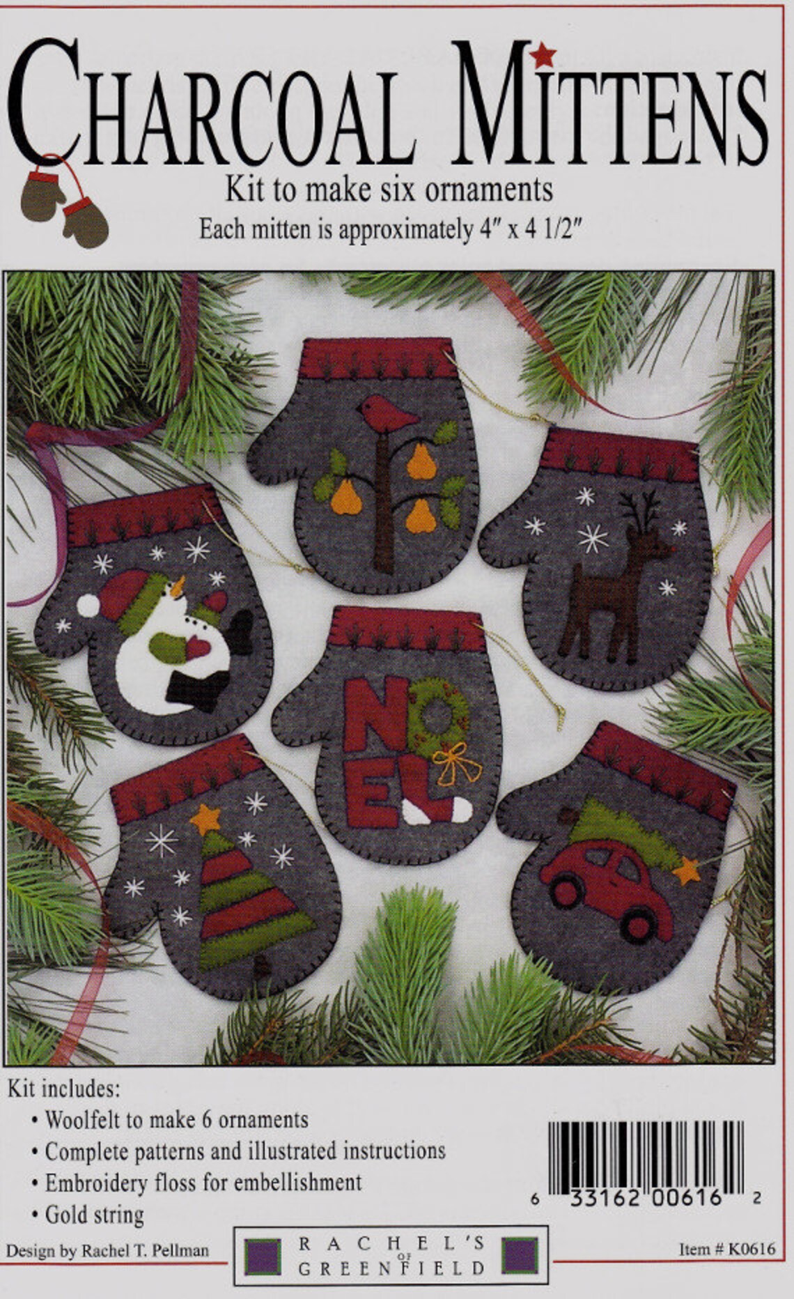 Charcoal Mittens Kit includes Woolfelt & Pattern From: - Etsy