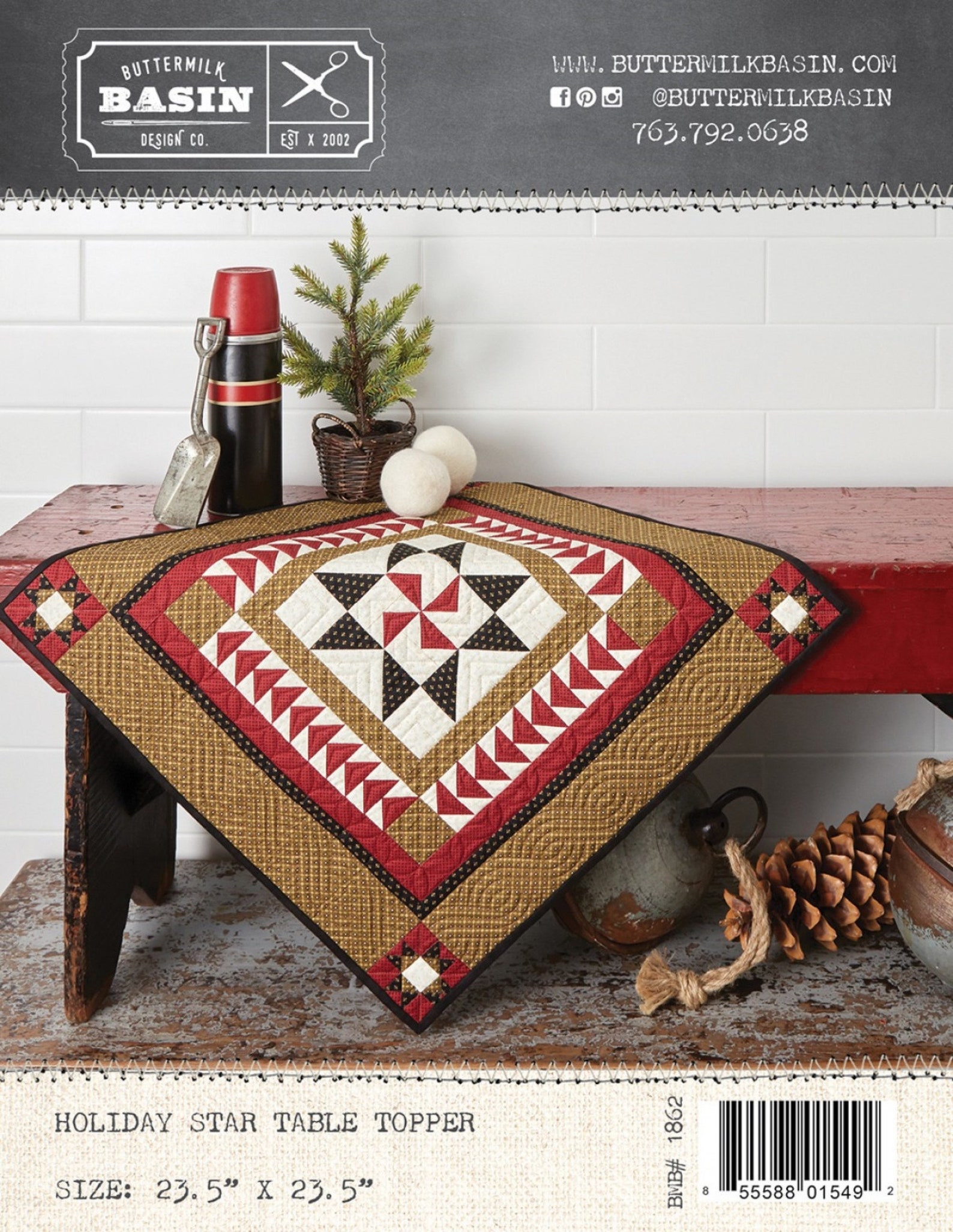 Holiday Star Table Topper pieced Pattern From: Buttermilk - Etsy