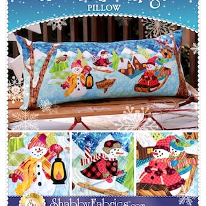 Snowman Village Pillow applique Sewing Pattern By: Jennifer Bosworth ...