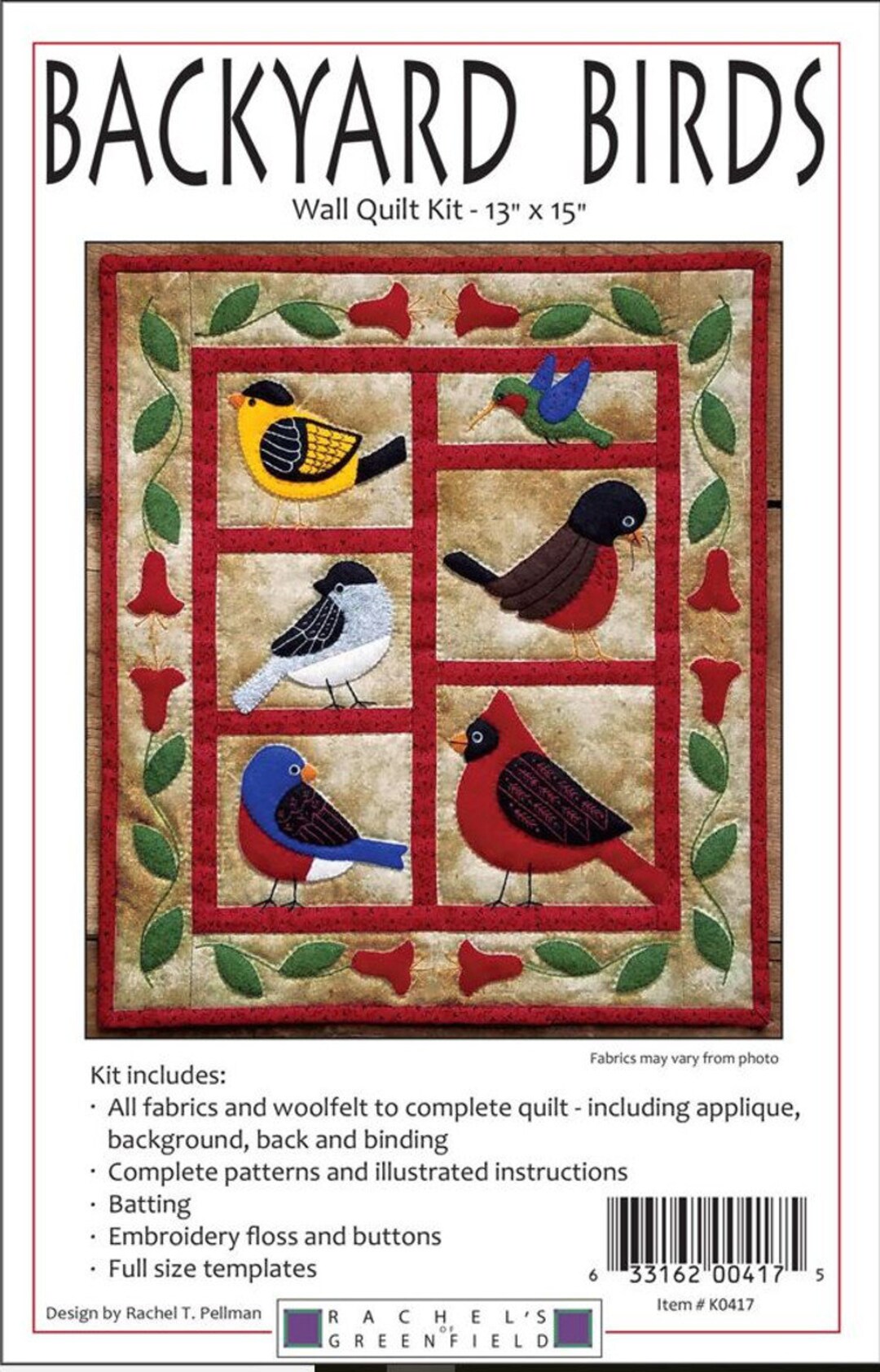 Backyard Birds *wall Quilt Kit - Pattern, Fabric & Batting* By: Rachel ...